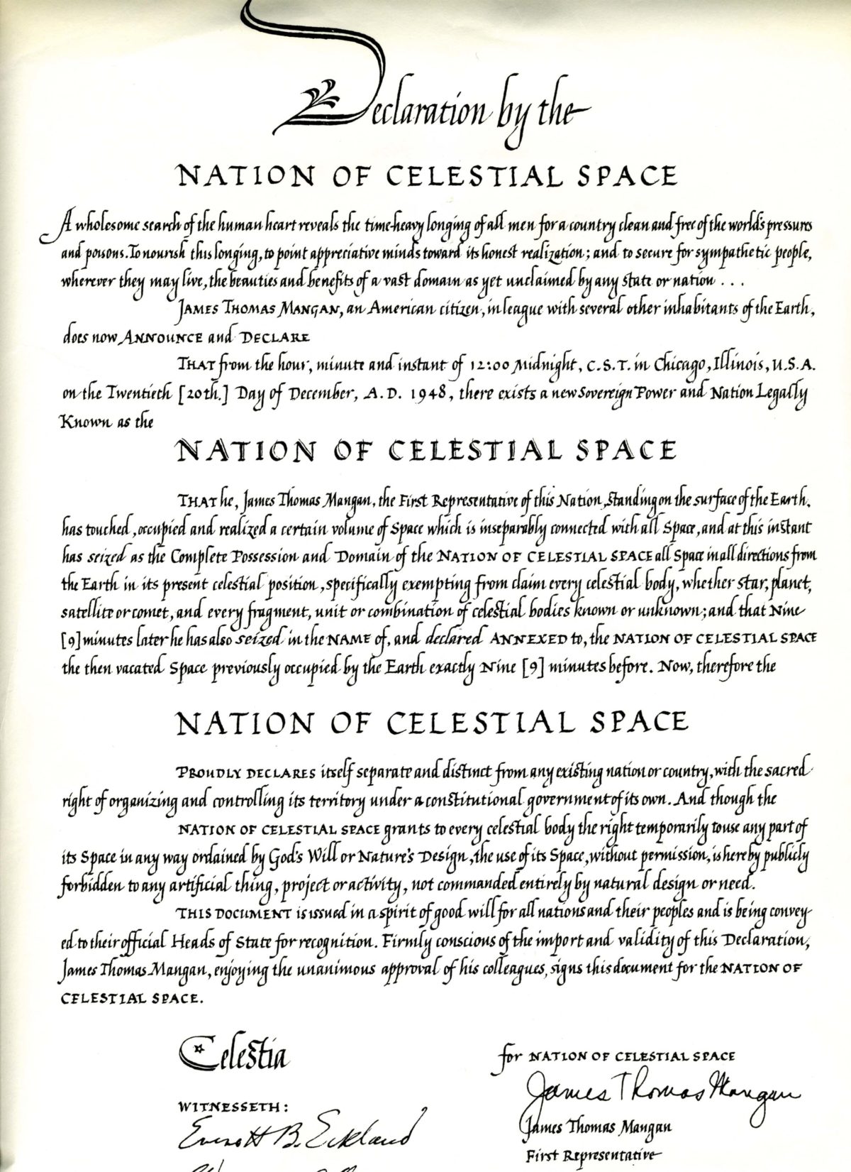 History – Nation of Celestial Space